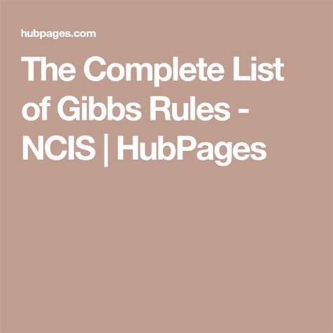 The Complete List Of Gibbs Rules From Ncis Gibbs Rules Ncis Gibbs