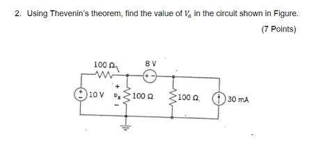 Solved Using Thevenin S Theorem Find The Value Of Va In Chegg