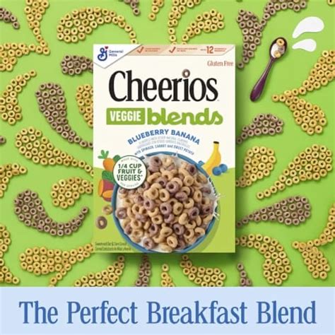 General Mills Cheerios Veggie Blends Blueberry Banana Breakfast Cereal
