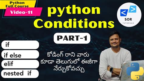 python full course in telugu part-9| python Conditions in telugu -1 | omkar sir | fullstack ...