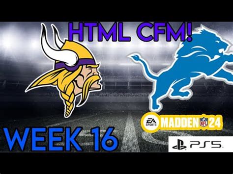 Madden 24 Lions HTML CFM Week 16 Vs Vikings LIONS DEFENSE IS TOO GOOD