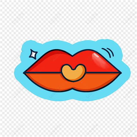 붉은 그라데이션 일러스트 입술 입만화빨간키스 Png 일러스트 무료 다운로드 Lovepik