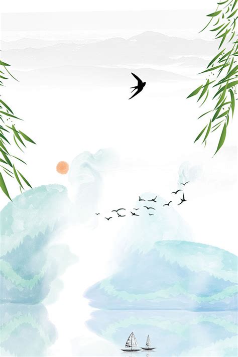 传统二十四节气清明节背景