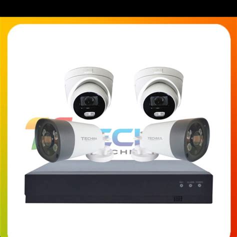 Jual PAKET CCTV TECHMA FULL COLOUR 4 CHANNEL 2 KAMERA 2MP 1080P TANPA