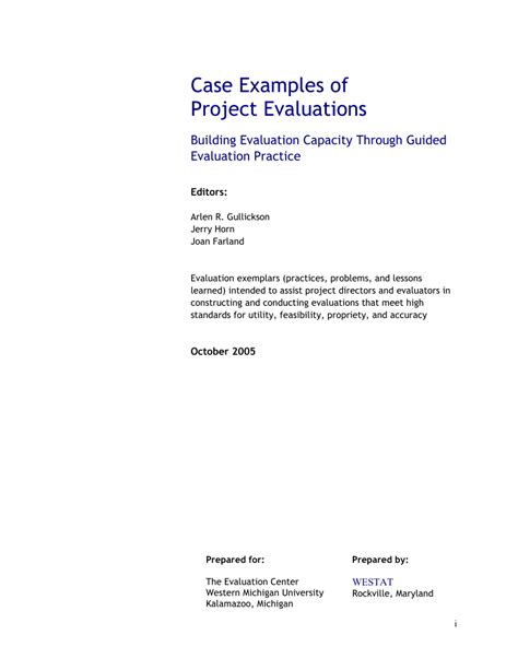 Pdf Case Examples Of Project Evaluations Building Evaluation