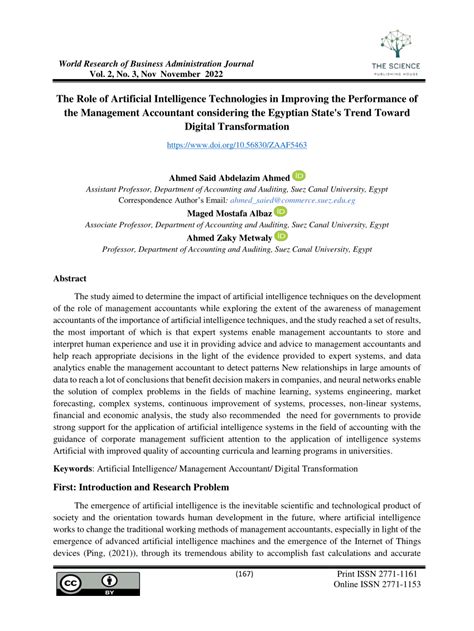 Pdf The Role Of Artificial Intelligence Technologies In Improving The
