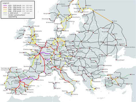 Map Of High Speed Rail Network In Europe R Europe
