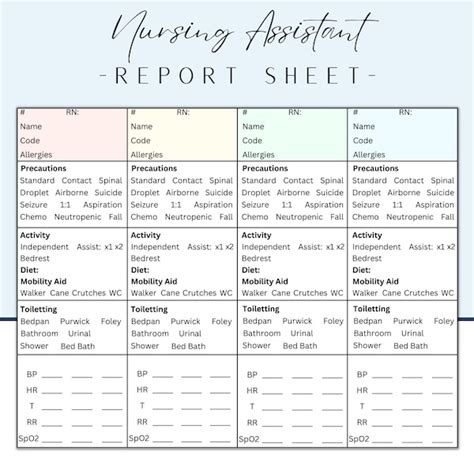 Pca Assignment Sheet Etsy