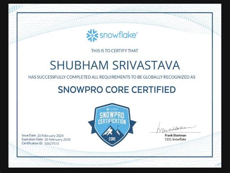 Shubham Srivastava On Linkedin Snowpro Snowflake Certified Deloitte