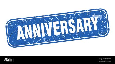 Anniversary Stamp Anniversary Square Grungy Blue Sign Stock Vector