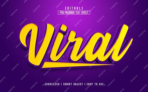 premium psd viral 3d editable text effect style template