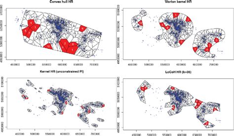 Intersection Of Voronoi Tessellation With Some Home Ranges And
