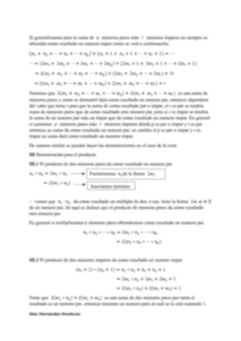 SOLUTION Demostraciones Sobre Suma Y Producto De N Meros Pares E
