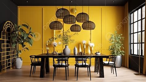호화로운 D Cor 및 3d 렌더링을 갖춘 높은 천장의 노란색 거실 거실 창 3d 인테리어 방 창문 배경 일러스트 및 사진 무료 다운로드 Pngtree
