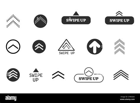 Swipe Up Slide Arrow Button Scroll Ui Icon Interface Simple Sign Set