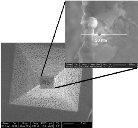 SEM Image Of The Tip Shape And The Aperture Obtained By The FIB Method Download Scientific Diagram