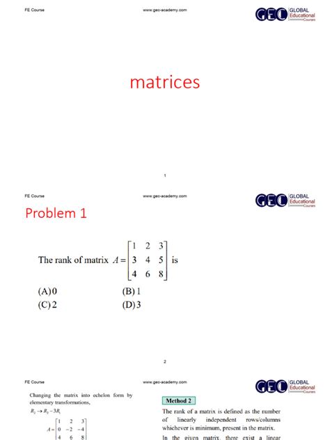 Gce 4 Matrices Practice Pdf