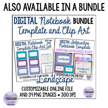 Digital Interactive Notebook Template Landscape Compatible With Google Drive