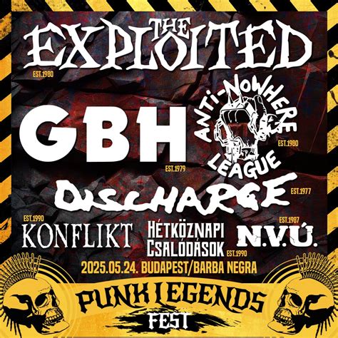 HétköznaPI - Punk Legends fest - Budapest (HUN) 2025.05.24. Barba Negra ‼️Jegyek márciusban még ...