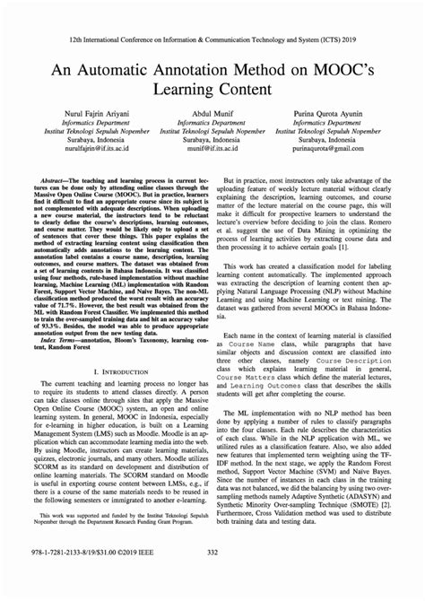 Pdf An Automatic Annotation Method On Moocs Learning Content
