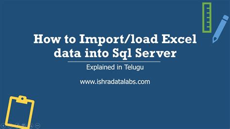 How To Importload Excel Data Into Sql Server Explained In Telugu