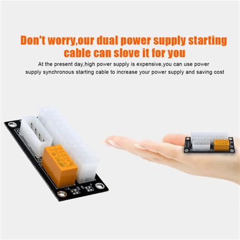 Pcs Dual PSU Adapter ATX Pin To PinSATA Dual PSU Power Supply Sync Adapter Add Psu Riser