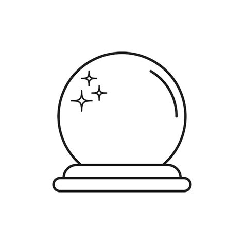 Crystall bola icono vector ilustración stock imagen Vector Premium