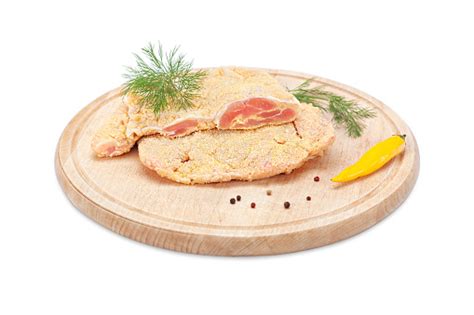 빵 부스러기로 빵이 바삭바삭한 신선한 생 치킨 뼈없는 드럼스틱 건강에 좋지 않은 음식에 대한 스톡 사진 및 기타 이미지