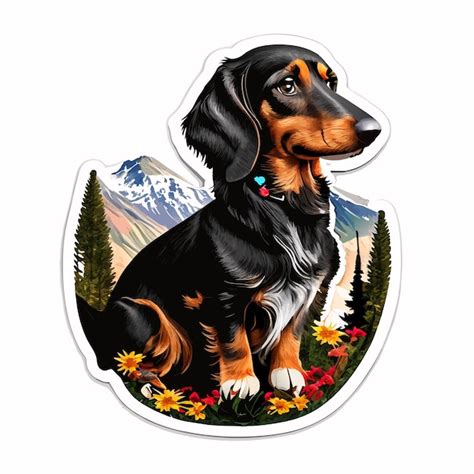 Illustration De Style Dessin Animé Autocollant Plat Alpin Dachsbracke