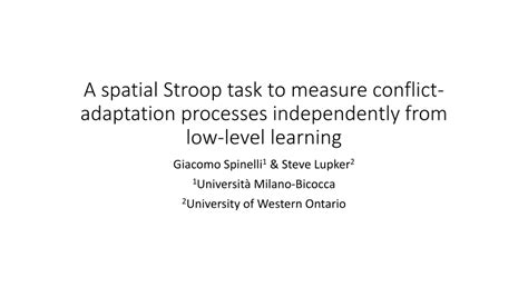 Pdf A Spatial Stroop Task To Measure Conflict Adaptation Processes