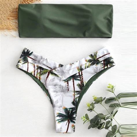 Women Bikini Set Sexy Bikini Set Coconut Print Pad Vicedeal