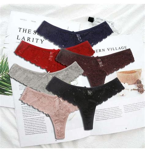 섹시한 란제리 섹시 속옷 여성용 끈 팬티 4 개입 낮은 상승 친밀한 단색 숙녀용 편안한 티몬