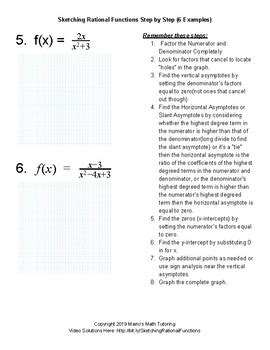 Sketching Rational Functions By Mario S Math Tutoring TPT