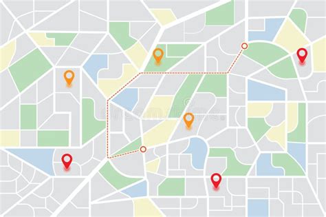 Custom Location Map Interface For Web And Mobile App Stock Illustration