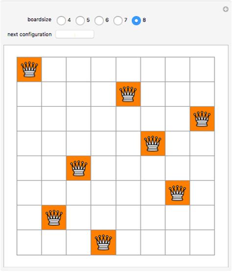 Eight Queens Puzzle Wolfram Demonstrations Project