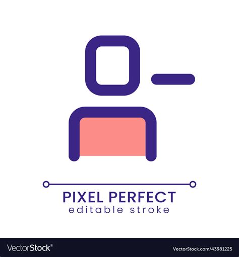 Remove User Pixel Perfect Rgb Color Ui Icon Vector Image