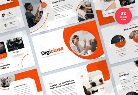 Online Learning Course PowerPoint Presentation Template Graphue