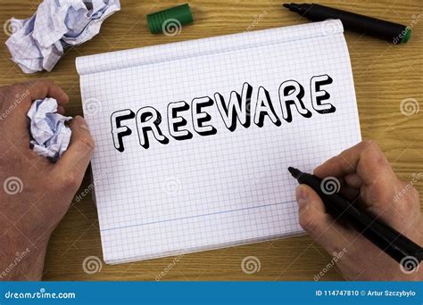 Handwriting Text Freeware Concept Meaning Software Application That Is Available For Use At No