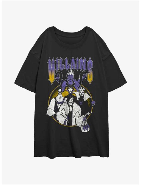 Disney Villains Metal Villains Girls Oversized T Shirt Black Hot Topic