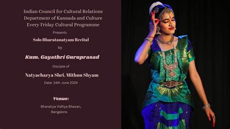 Solo Bharatanatyam Recital By Kum Gayathri Guruprasad Youtube
