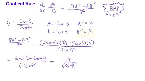 Quotient Rule Youtube