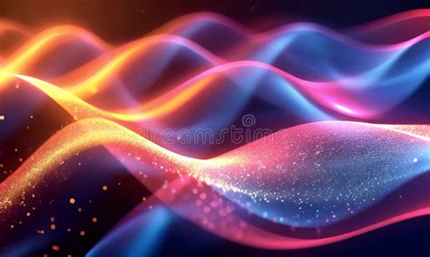 Abstract Glowing Waves Of Light With Particles Stock Video Video Of Fantasy Digital 353023891