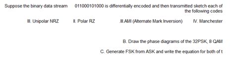 Solved Suppose The Binary Data Stream 011000101000 Is