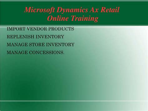 PPT Microsoft Dynamics Ax Retail Online Training In Australia PowerPoint Presentation ID