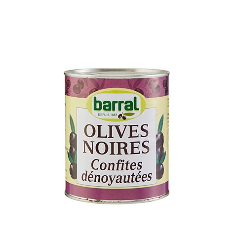 Olives Noires Confites Dénoyautées Barral