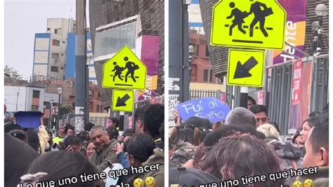 Bad Bunny En Lima Fanática Usa Letrero Con La Frase Fui Al Baño Para