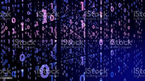 digital technology with binary digits light path in line data future
