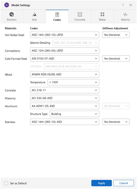 Model Settings