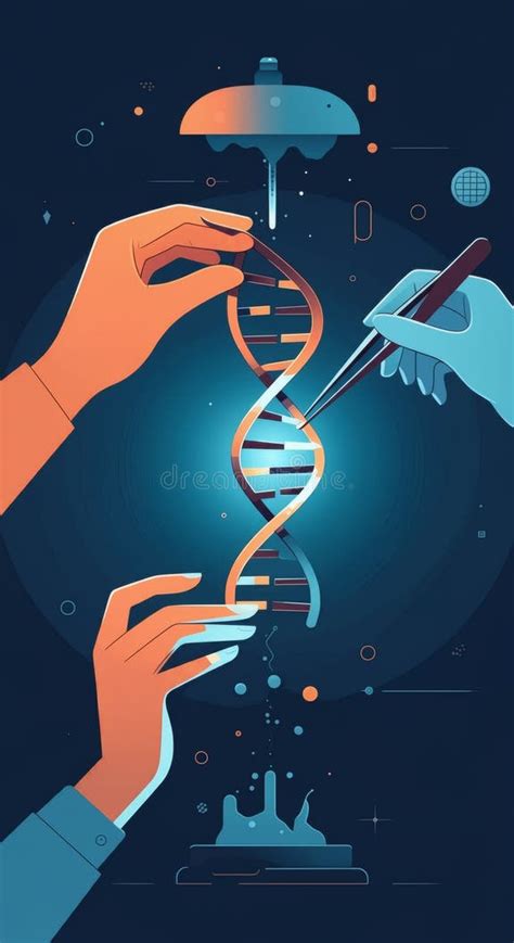 Crispr Gene Editing Illustration Futuristic Dna Modification Biotechnology And Molecular