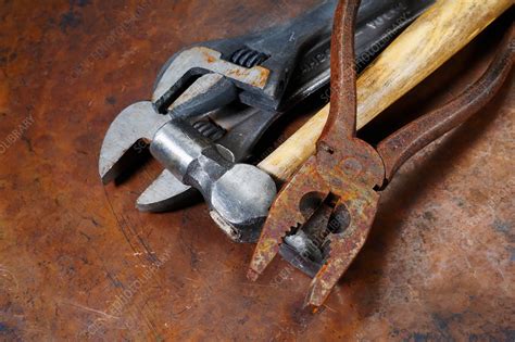 Rusty Tools Stock Image F020 9586 Science Photo Library